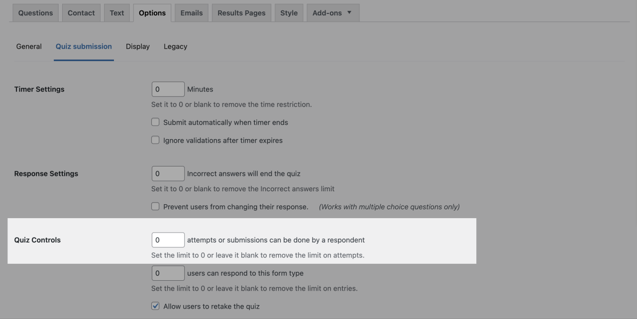 Limiting Quiz Attempts per user (Limit Individual Attempts ...