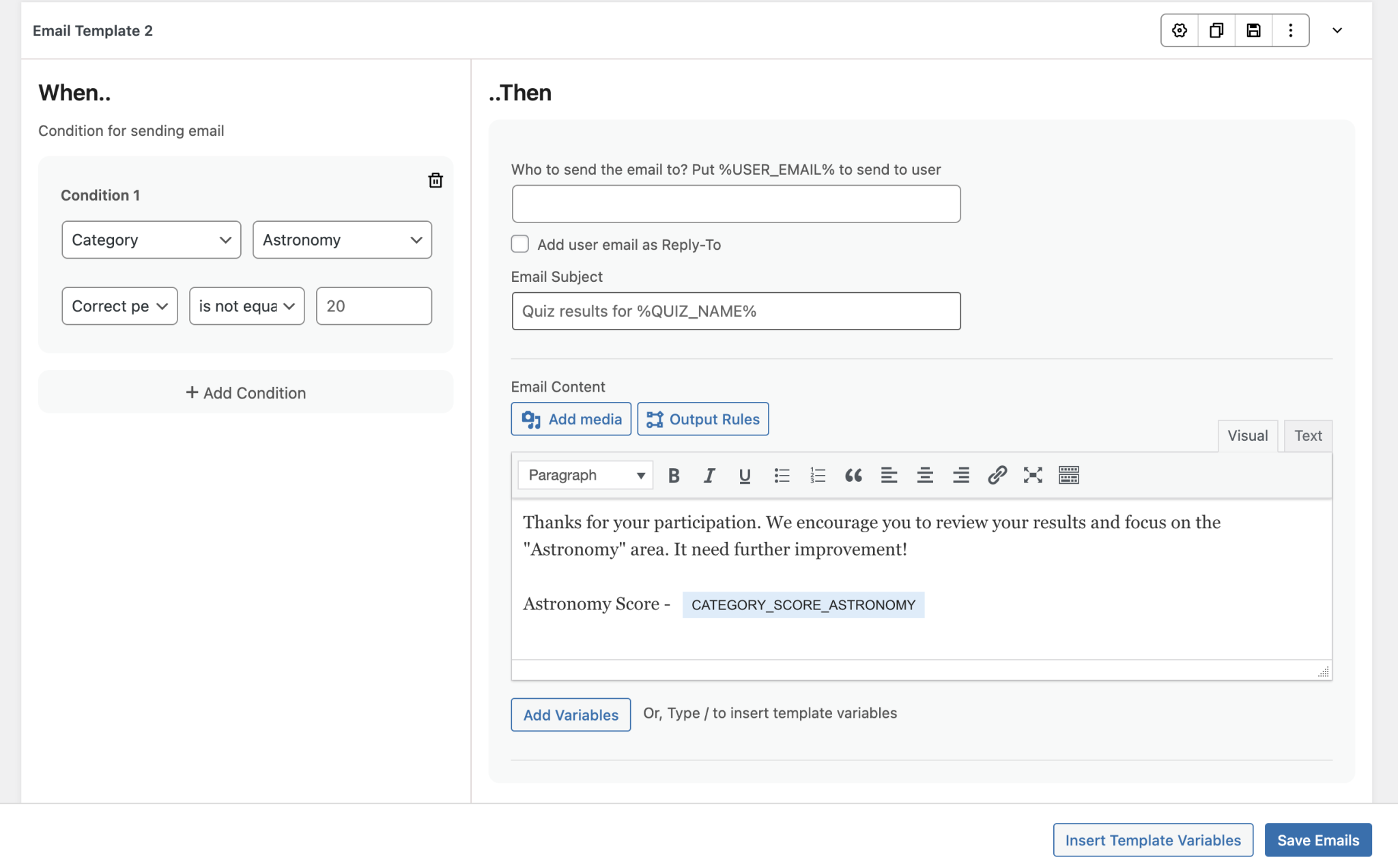 How to Setup Emails - Documentation Quiz And Survey Master