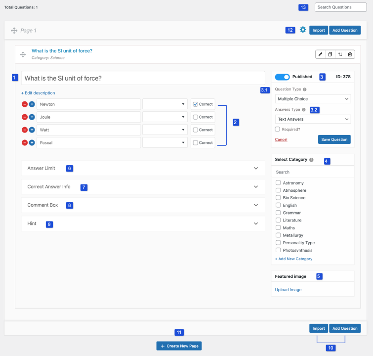 How to Add Questions - Documentation Quiz And Survey Master