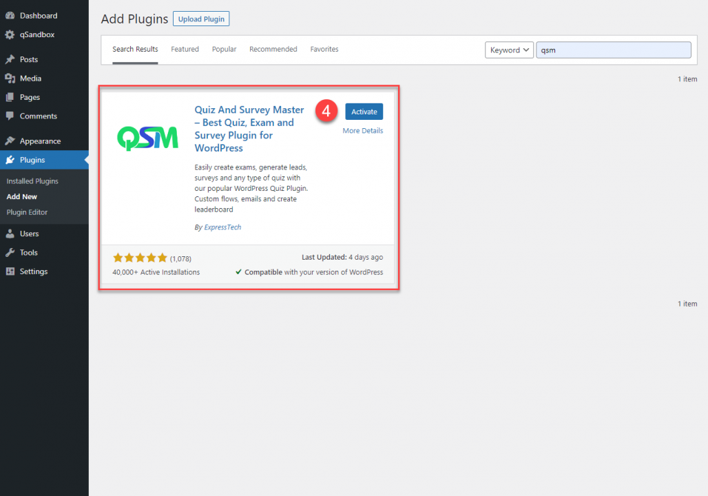 Installing QSM - Documentation Quiz And Survey Master