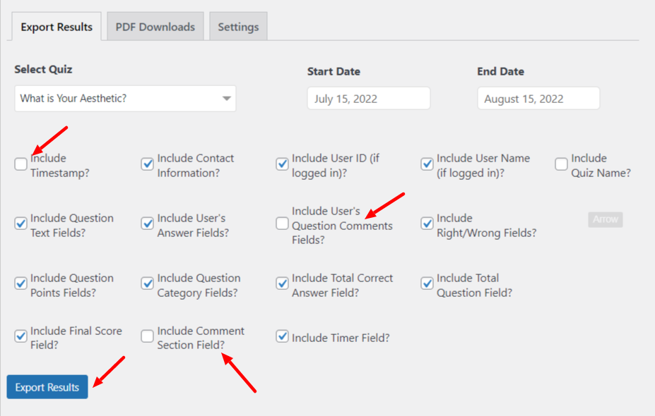 How to Export Quiz Results with Export Results Addon: Simplified (6 ...