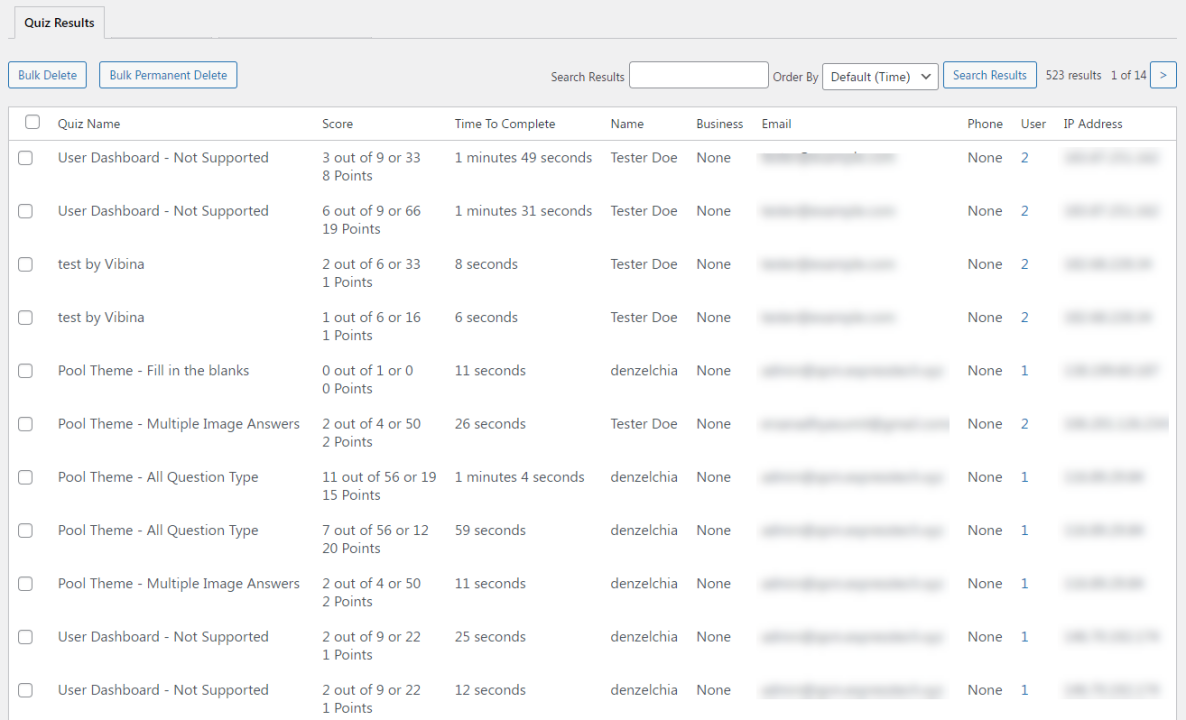 Quiz Results - Documentation Quiz And Survey Master