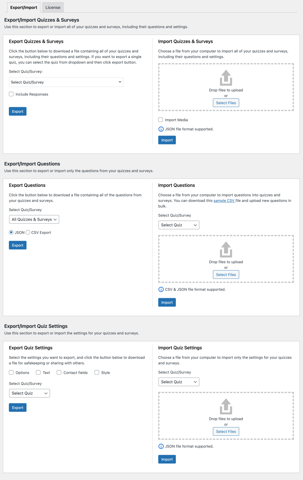 Export & Import Quiz / Survey - Documentation Quiz And Survey Master