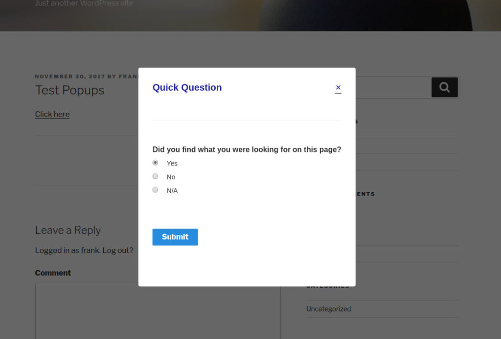 Simple Popups - Quiz And Survey Master